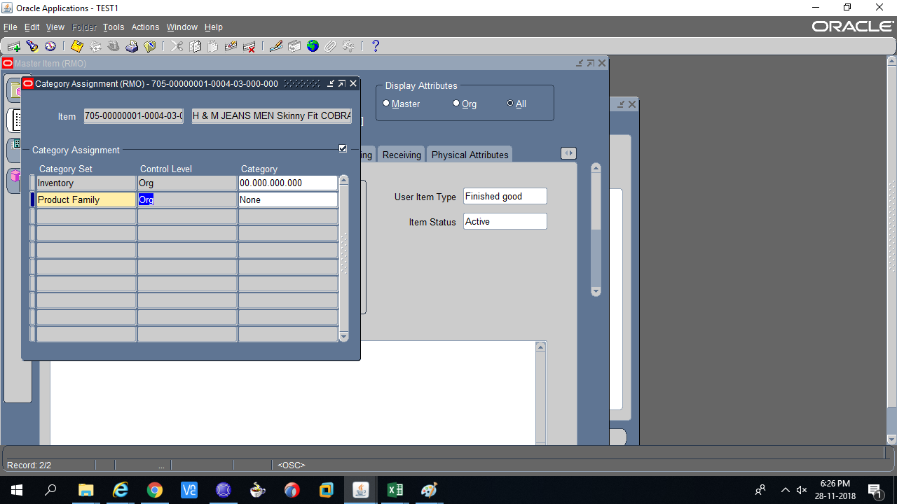 What is the purpose of "Product Family" category set? It prevents creation of items using API ...