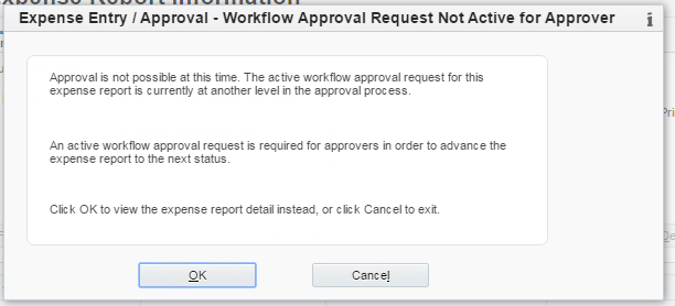 Expense Entry/Approval - Workflow Approval Request Not Active for ...