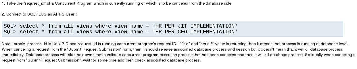 Database Session And Process Associated With A Concurrent Program Which 8726