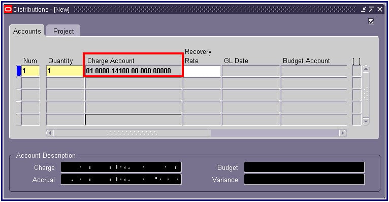 Purchase Order Requisition Charge account is not changing based on the ...