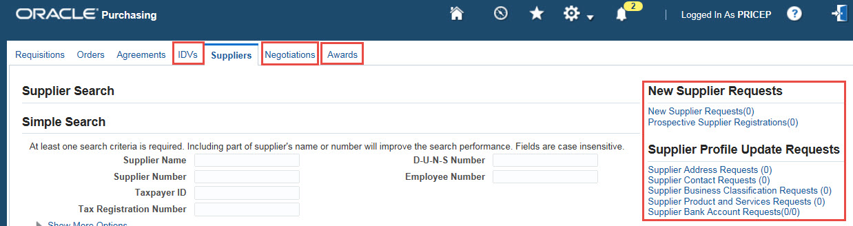 How to remove extra tabs in Buyer Work Center? — oracle-mosc