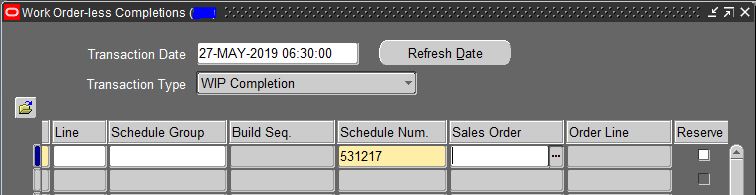 Sql Required Which Can Provide The Corresponding Wip Work Orderless Completion Against The