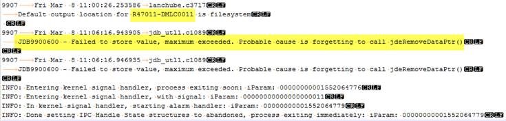 JDB9900600 - Failed to store value, maximum exceeded. — oracle-mosc