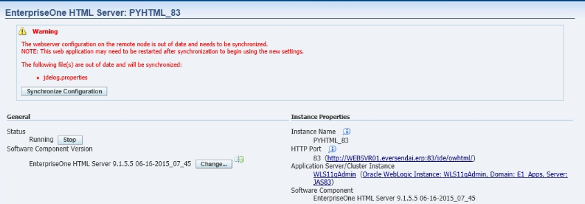 Webserver configuration — oracle-mosc