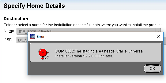 Fat client - Command: install\setup.exe — oracle-mosc