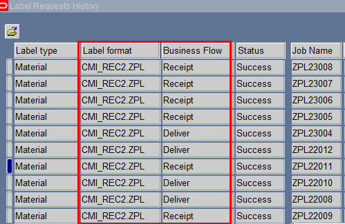 MSCA Label print for Receive and Delivery Transactions. — oracle-mosc