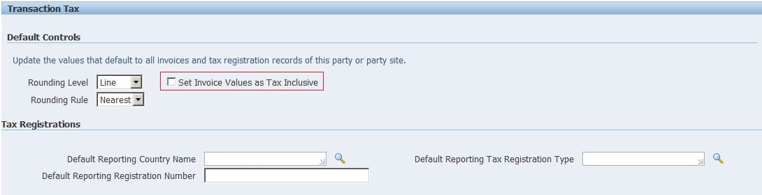 "Set Invoice Values as Tax Inclusive" at Option at Tax Details and Tax ...