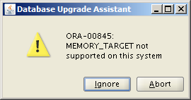 ora-00845 MEMORY_TARGET not supported on this system — oracle-mosc