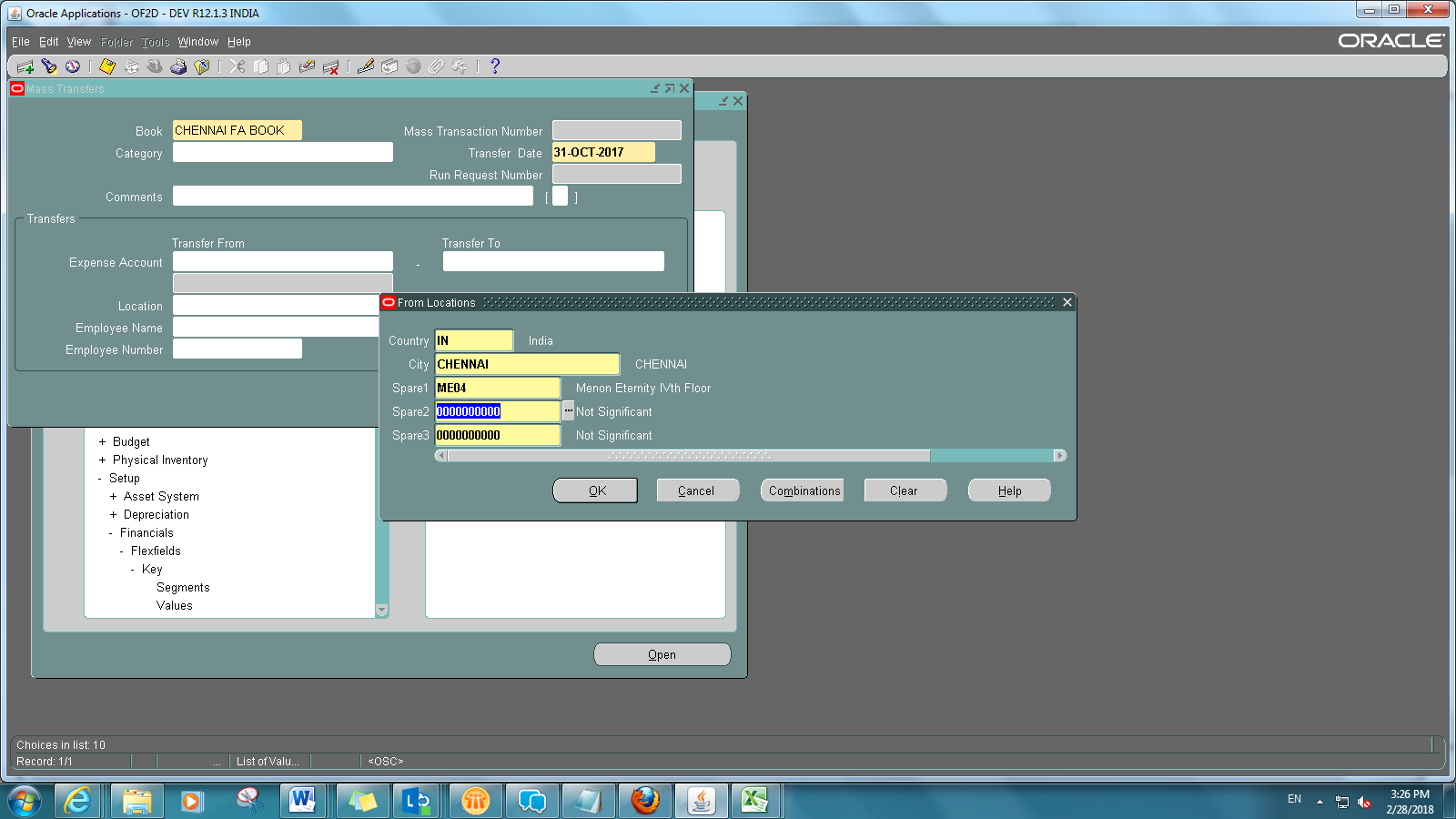 Asset location change(Transfer from one location to another location) — oracle-mosc