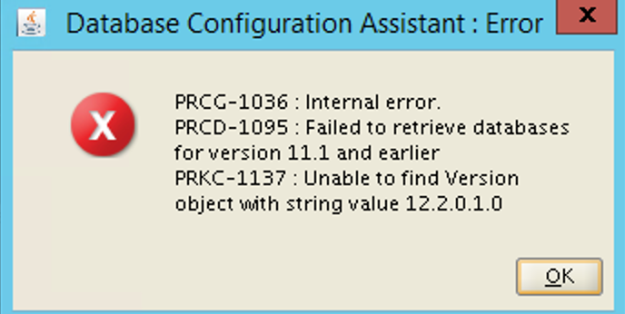 PRCD-1095 : Failed to retrieve databases for version 11.1 and earlier — oracle-mosc