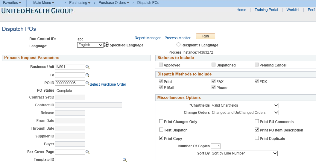 How To Print A Pdf Copy Of A Po That Is Already In Closedcompleted Status The Dispatch Method 
