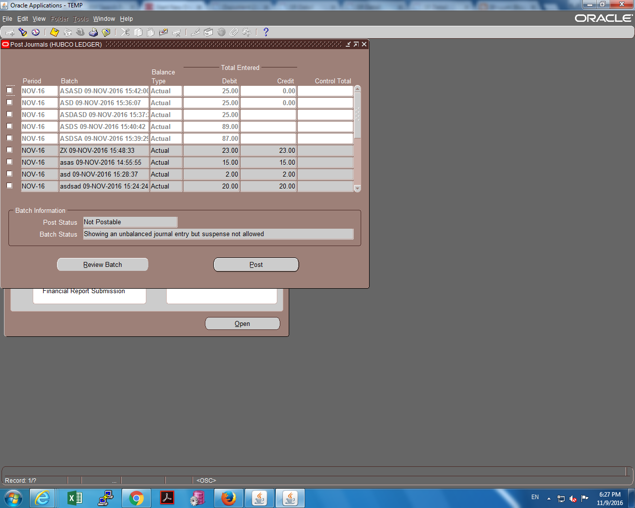 Restrict users from posting their own Journal Entries on Post Form ...