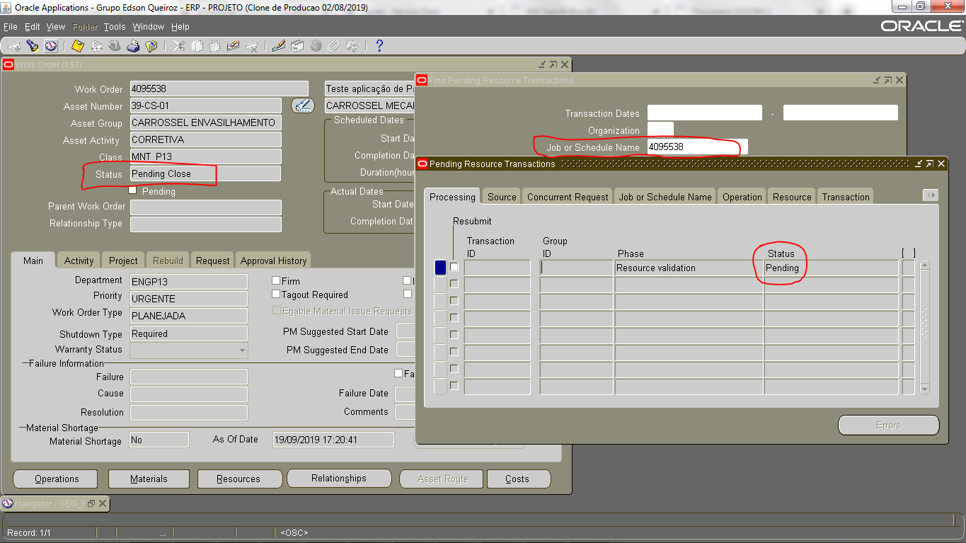 Concurrent Close Eam Work Orders — Oracle Mosc