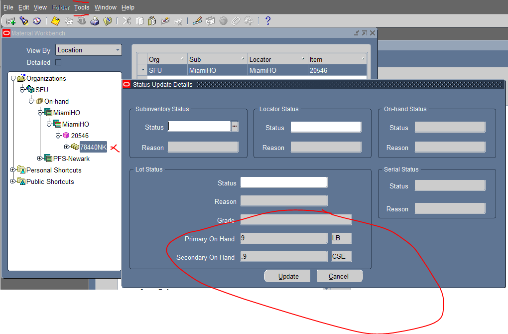 Placing Part of a Lot on Hold — oracle-mosc