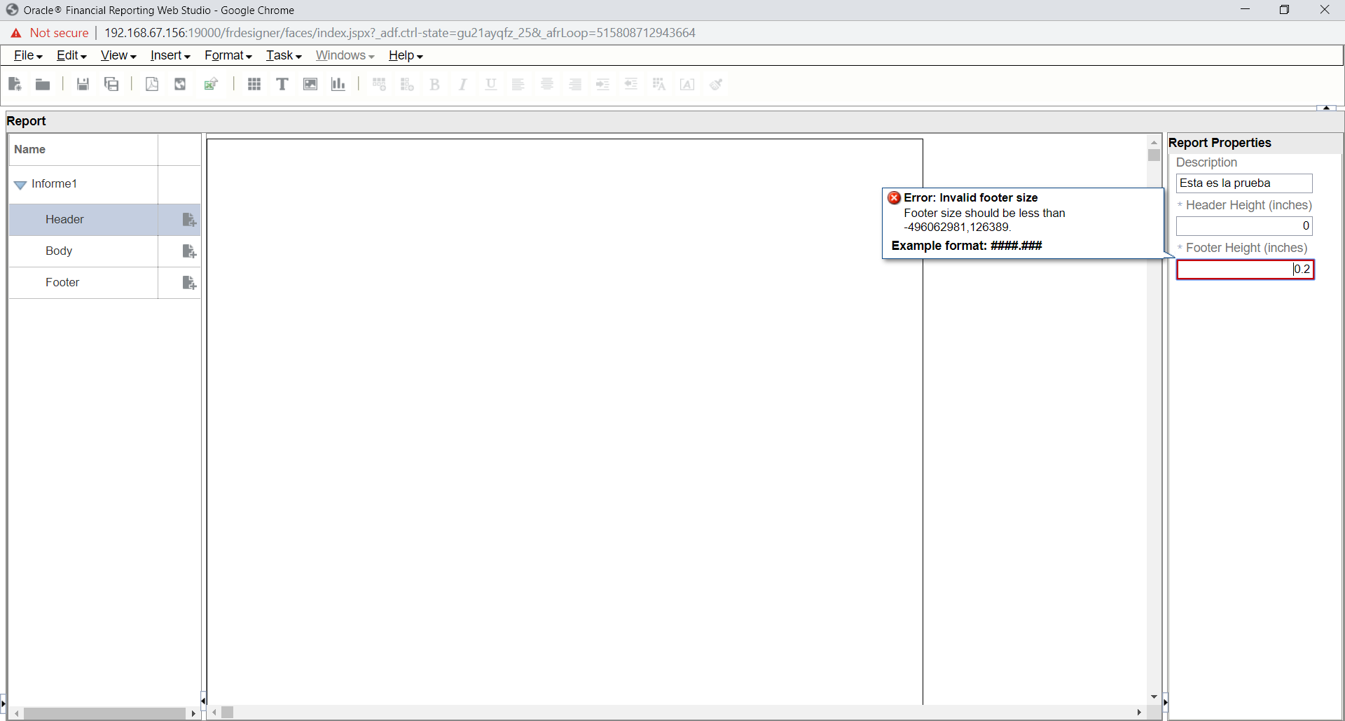 Financial Reporting Web Studio Error — oracle-mosc