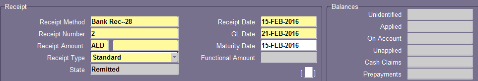 How To Default Receipt Gl Date And Maturity Date From Receipt Date — Oracle Mosc