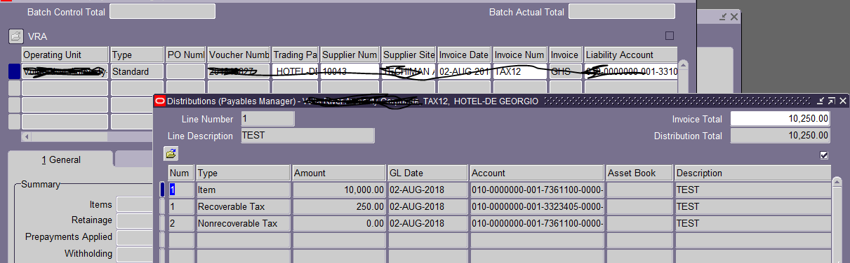 NONRECOVERABLE TAX ACCOUNT — oracle-mosc
