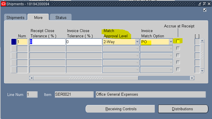 P2p 2way Matching Po Wrongly Grnreceipt Created By The User — Oracle Mosc 