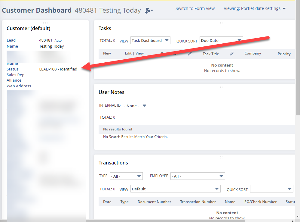 Updating status from the customer dashboard — NetSuite Community