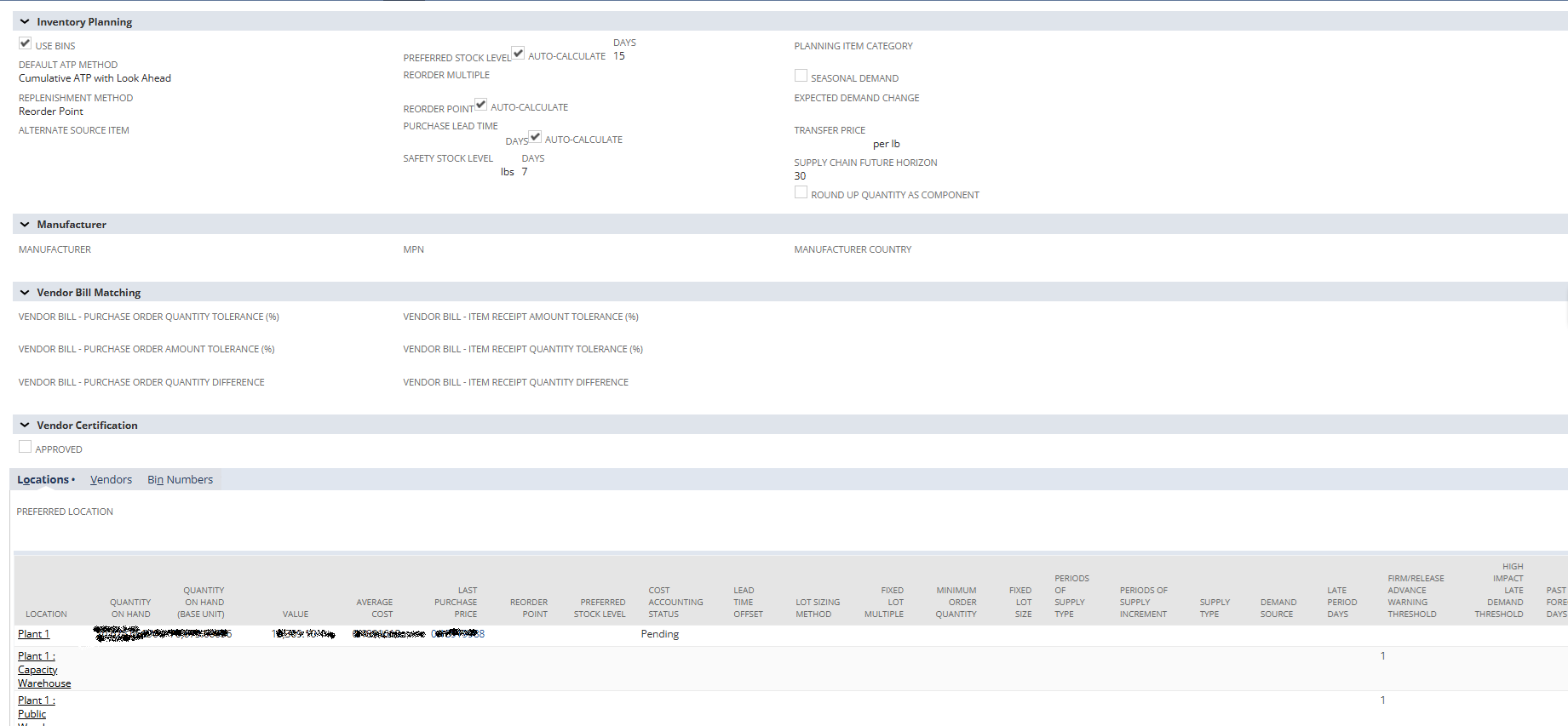 Reorder point value — NetSuite Community