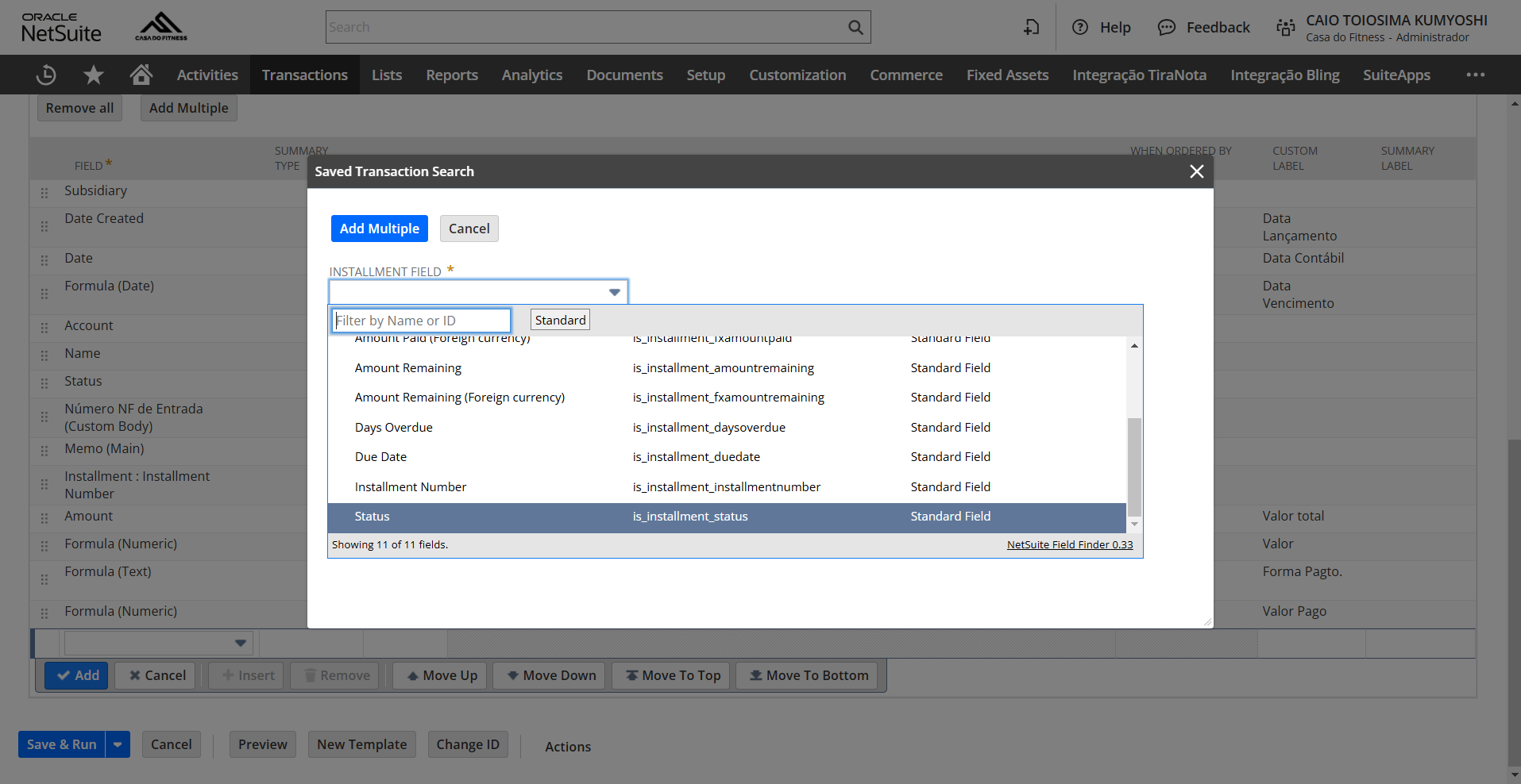 How to add a column to the installment table. — NetSuite Community