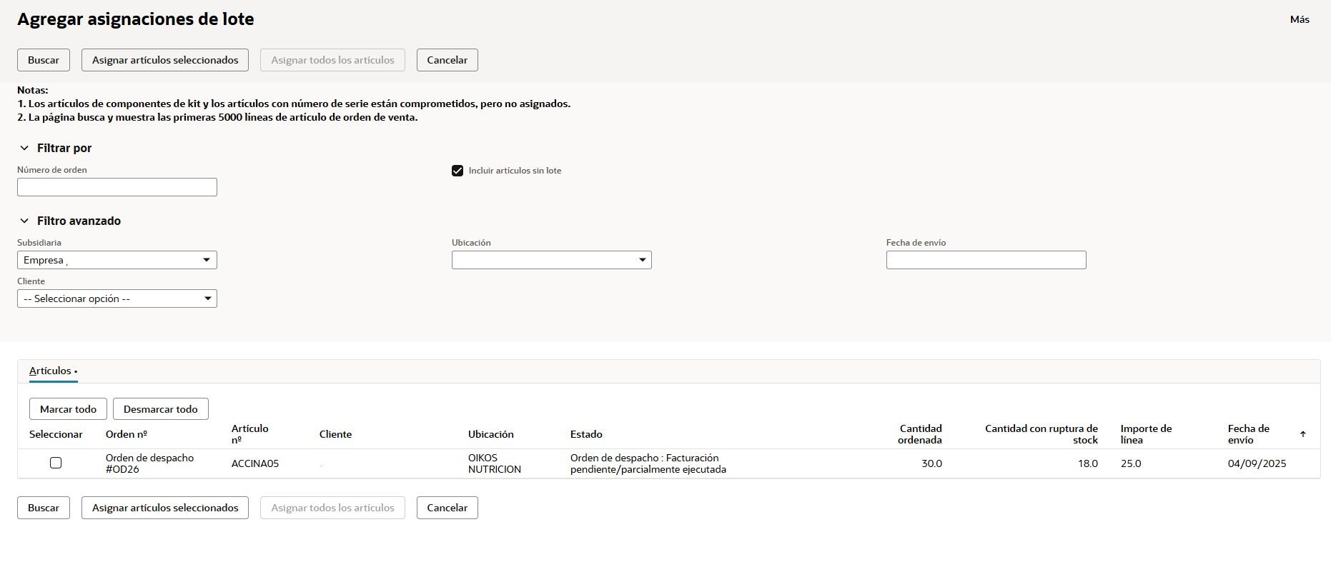 ¿FEFO Lot Assignments Funcion con Ordenes de Traslado? — NetSuite Community