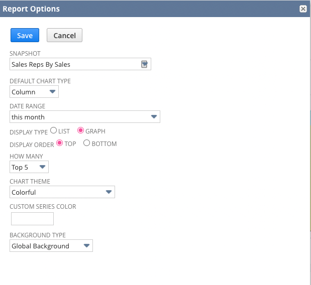 Different reports with different snapshot settings? — NetSuite Community