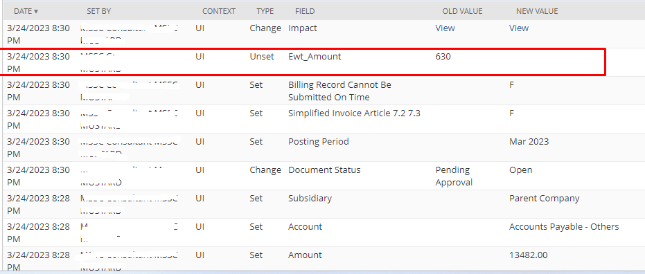 Why The Custom Field Became Unset When The Approver Click The Approve Button In The Bill