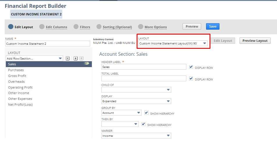 Default Report Layout — NetSuite Community