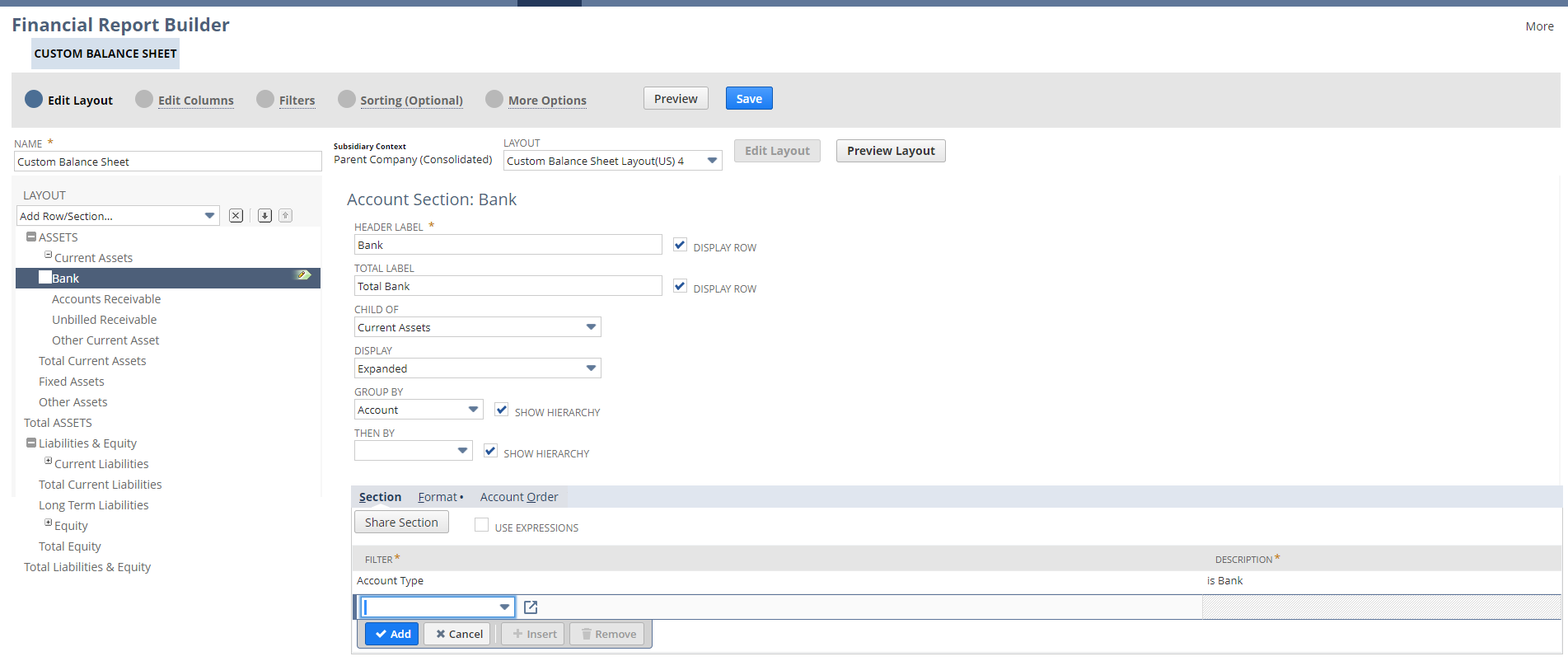 How To Add Custom Field Filter In Financial Report Builder Sections — Netsuite Community