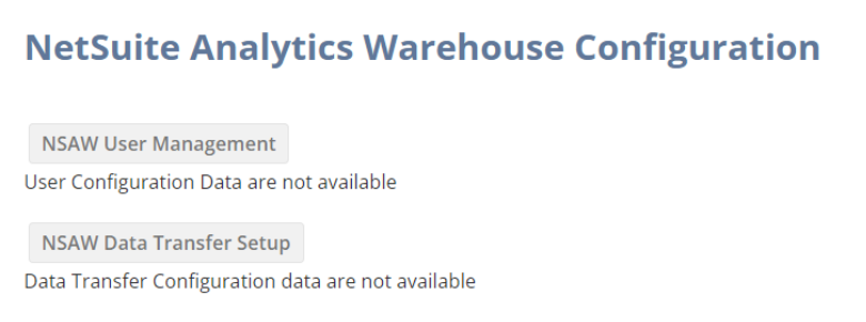 NSAW user management and NSAW Data Transfer setup disabled — NetSuite ...
