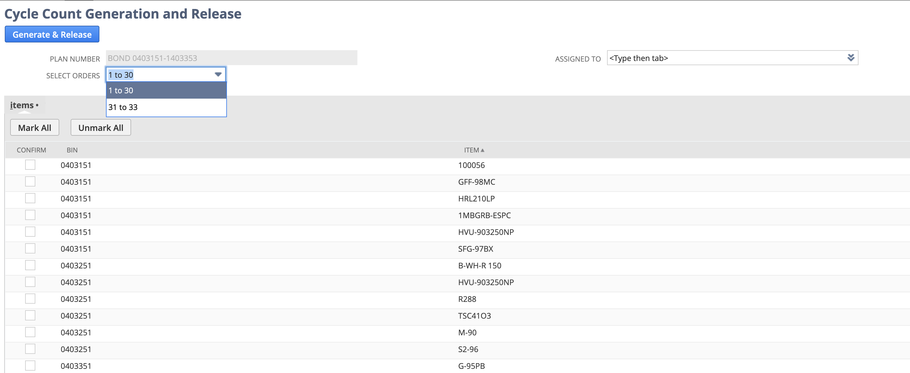 Generate Cycle Count with more than 30 Lines — NetSuite Community