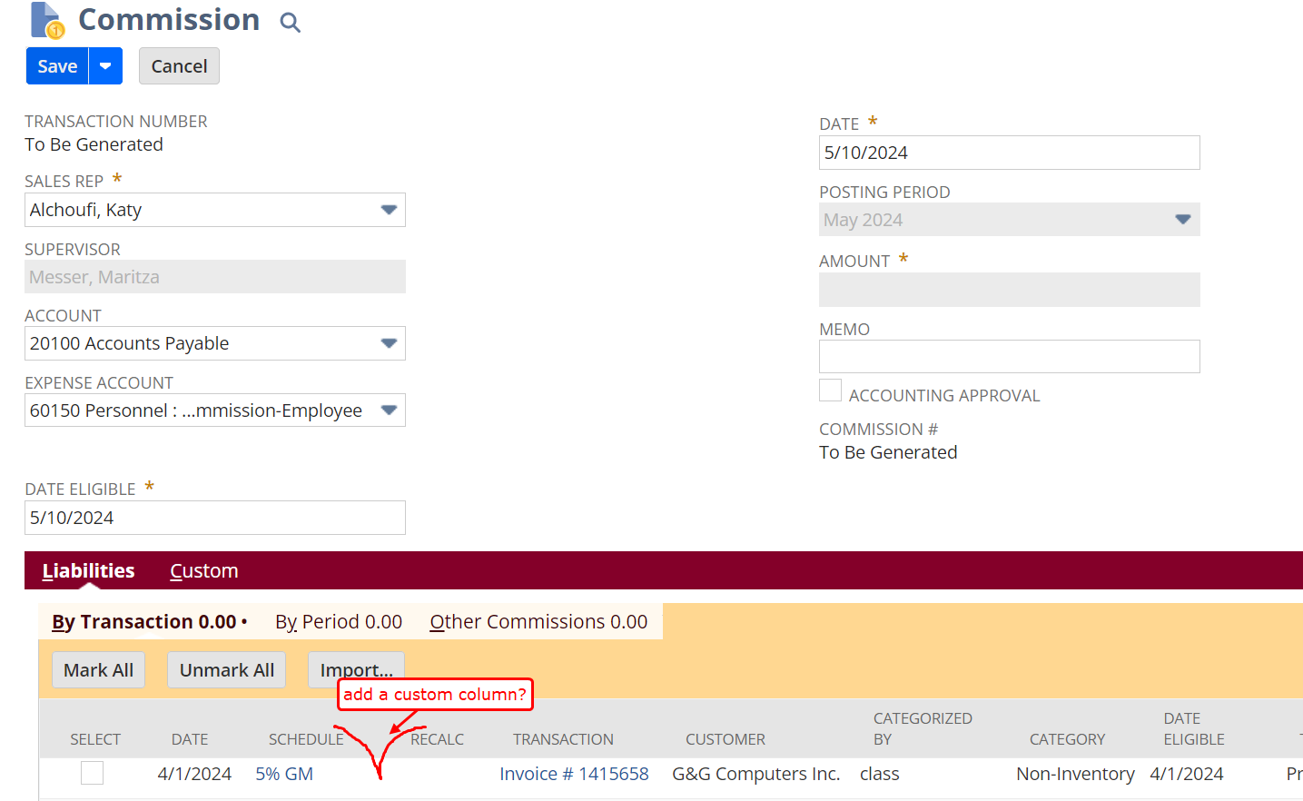 how to add a custom column in commission — NetSuite Community