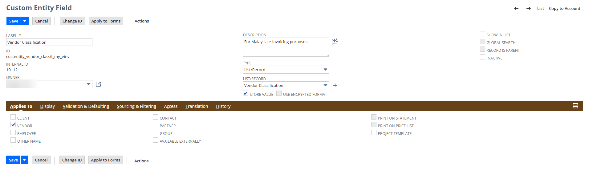 Unable to find Custom Entity Field from Vendor Fields list in Transaction Saved Search Results ...