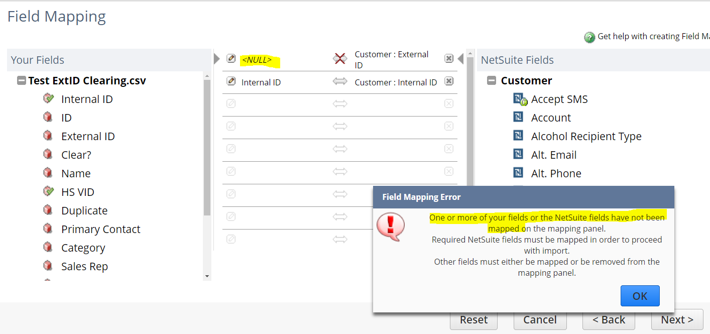 CSV Import Customer Set External ID To Null Oracle NetSuite Support Community