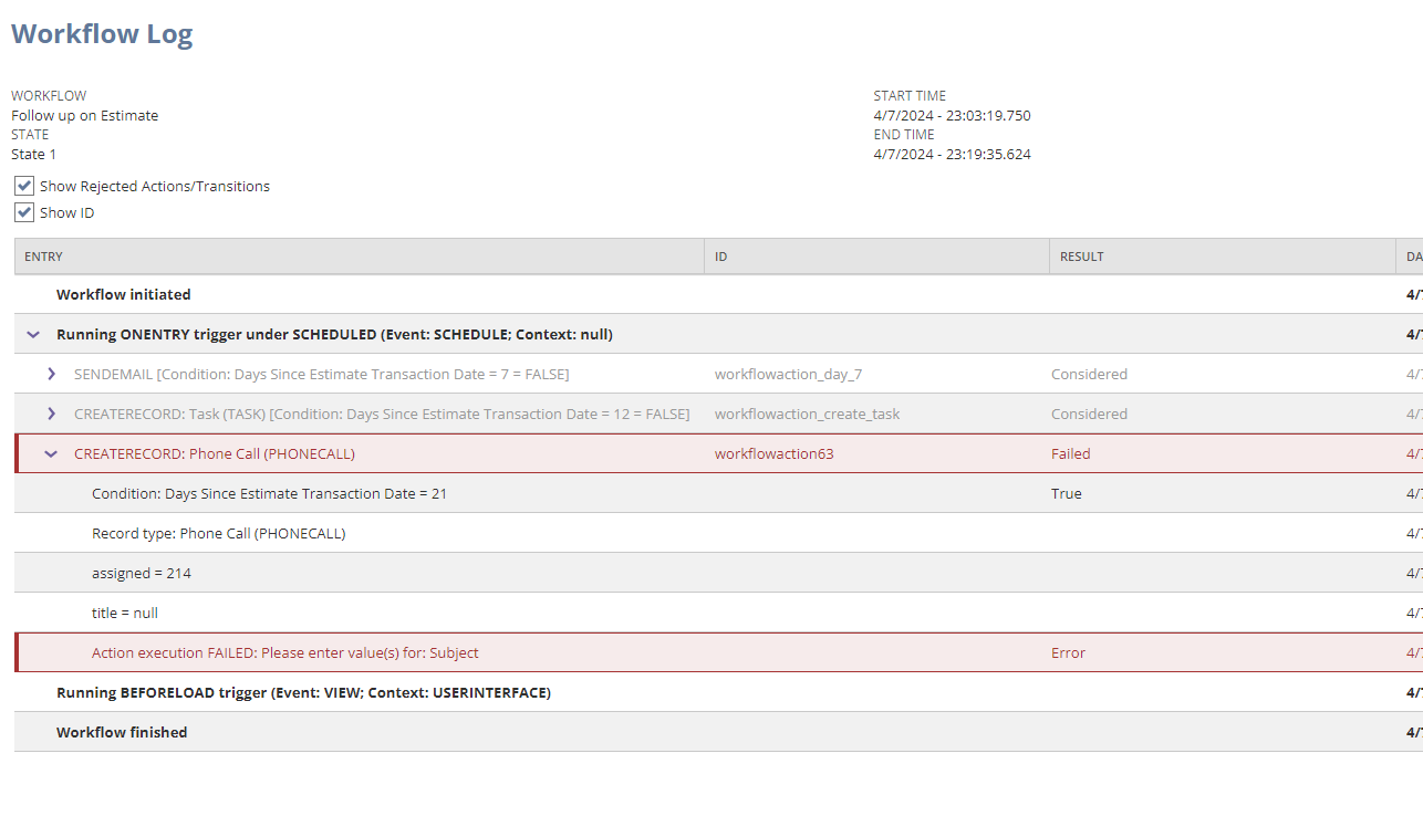 Create Record- Phone Calls in Workflow Action — NetSuite Community