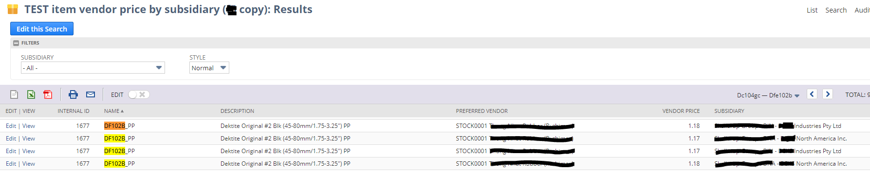 Items Saved Search > How to Show Vendor Purchase Price per Subsidiary? — NetSuite Community