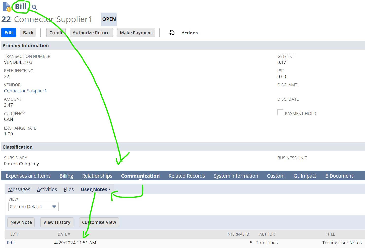 SuiteTalk > REST > How to Add User Notes in Vendor Bills — NetSuite ...