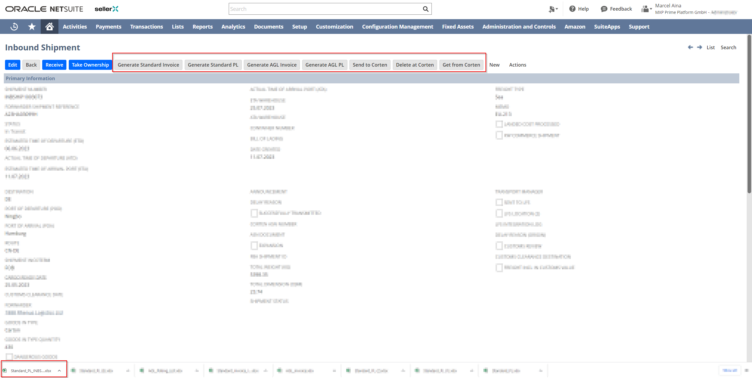 Permission In Inbound Shipments Module Generating Downloading Xlsx Files — Netsuite Community