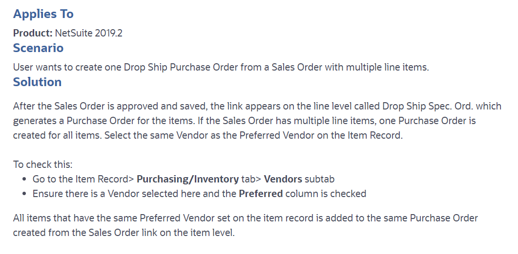 Create one single Drop Ship PO from SO with multiple line items ...