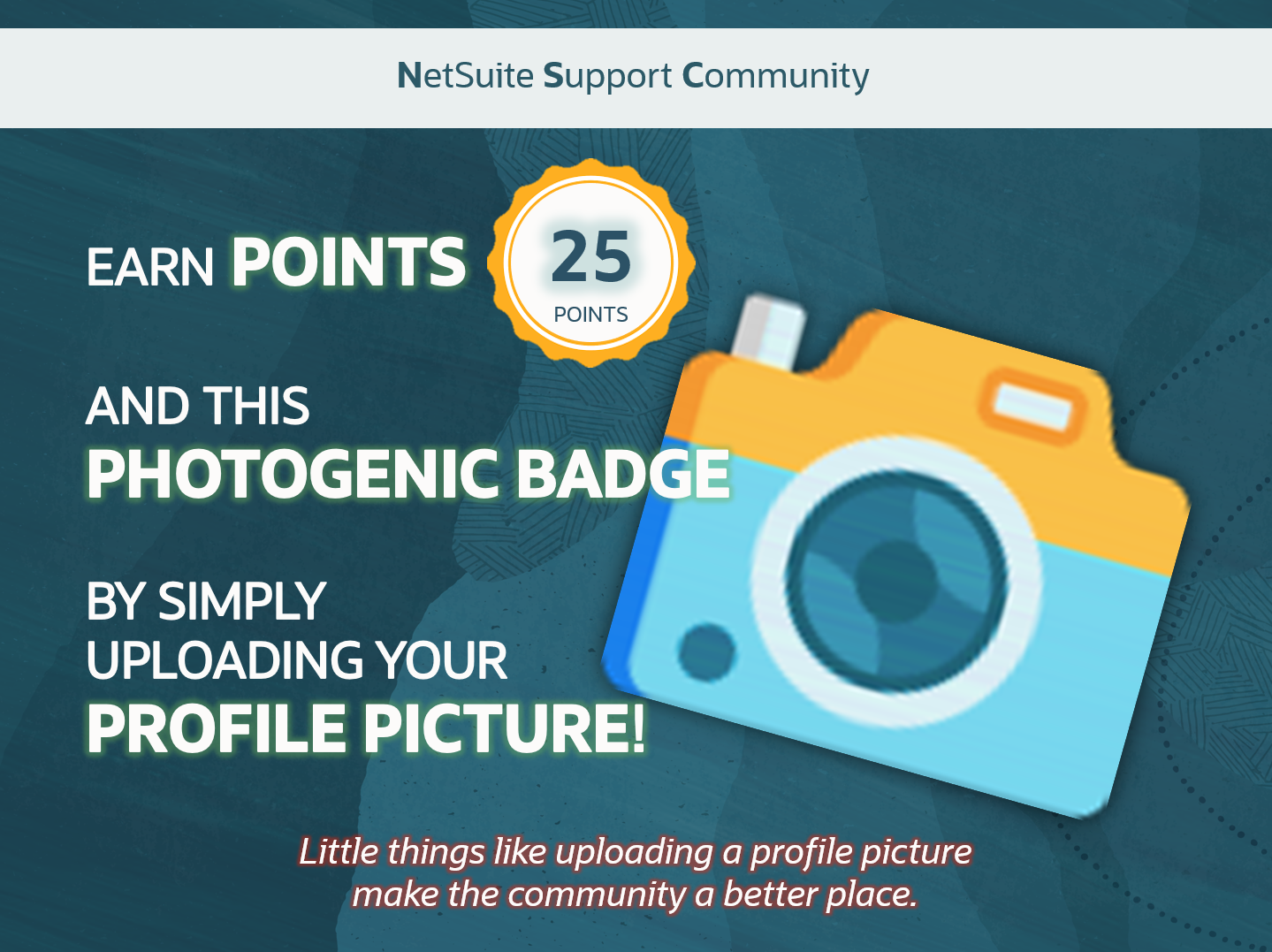 Community Tip: Earn the Photogenic Badge — NetSuite Community