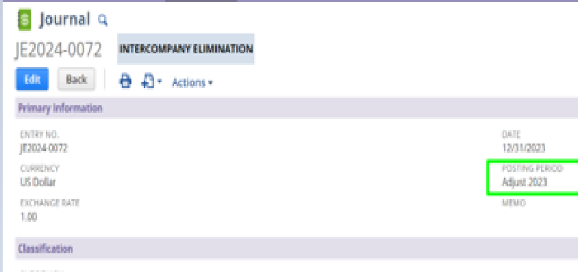 Delete the Interco Elimination Journal which should not be run in Audit ...