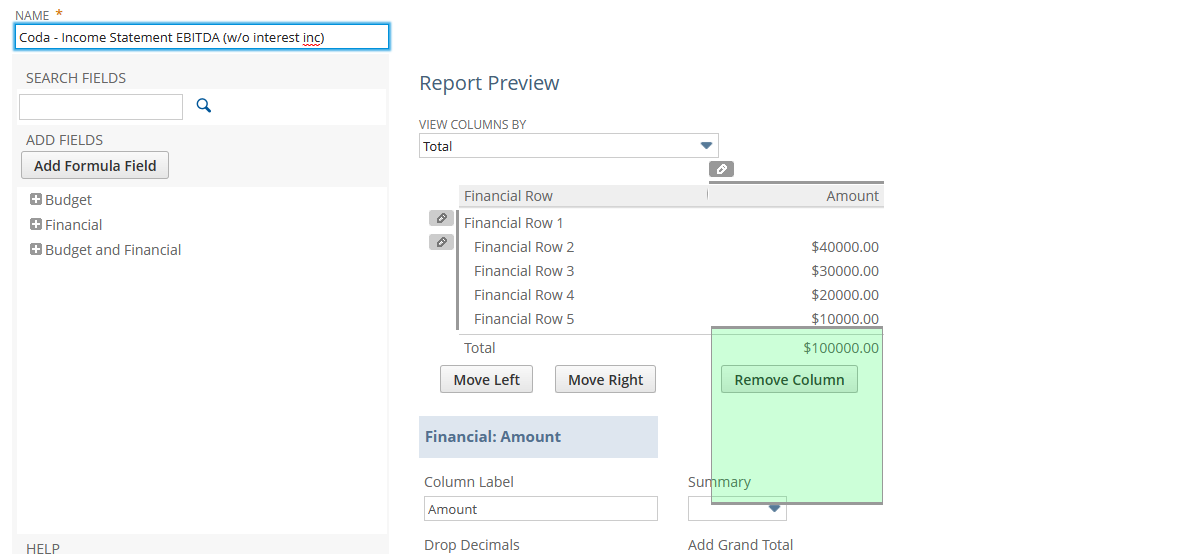 How to show monthly result within one report on Income Statement ...