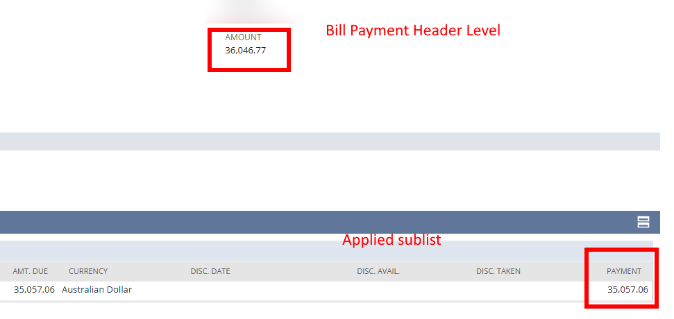 Unapplied amount remaining on bill payment — NetSuite Community