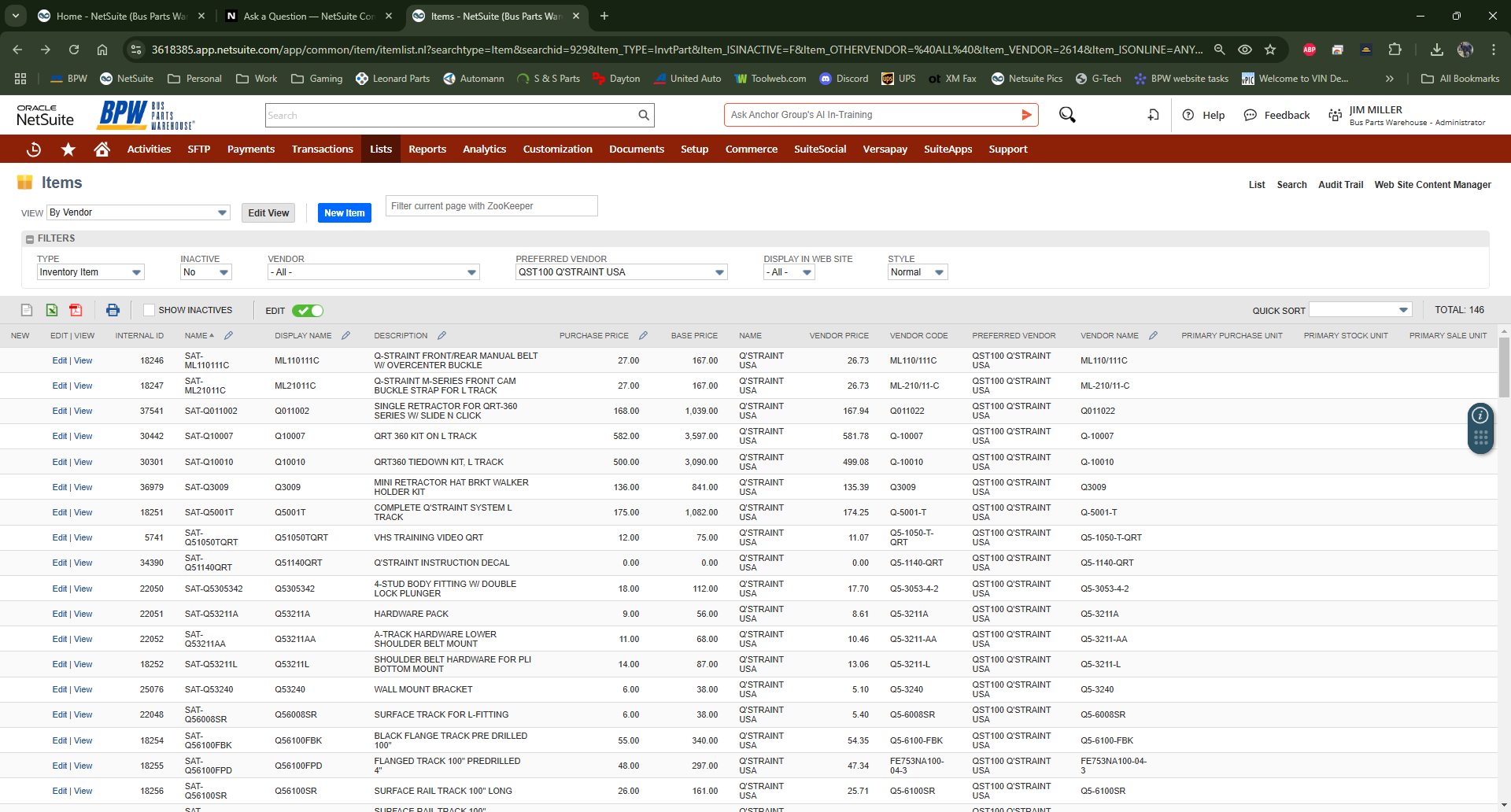 Having an issue with exporting an item view list to csv file — NetSuite Community