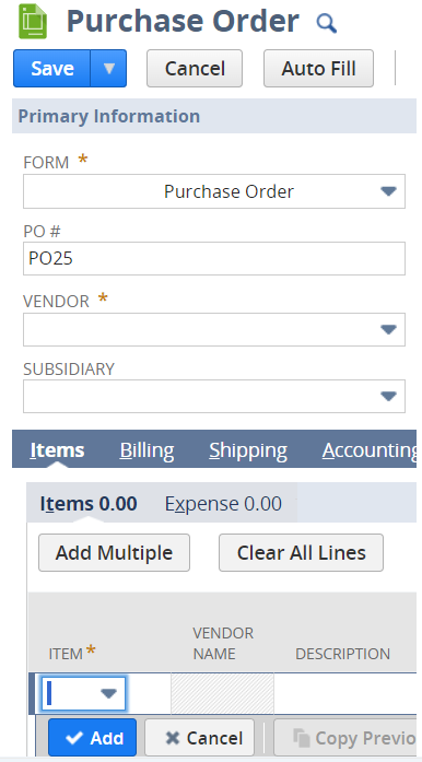 How To Make A Purchase Order Item Input Box Functional — NetSuite Community