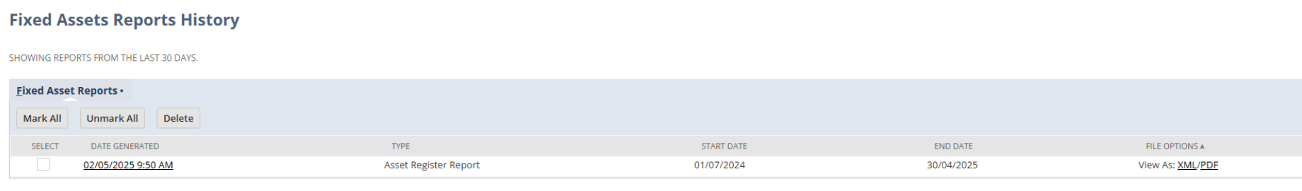 Is it possible to get the Fixed Asset Register in Excel Format ...
