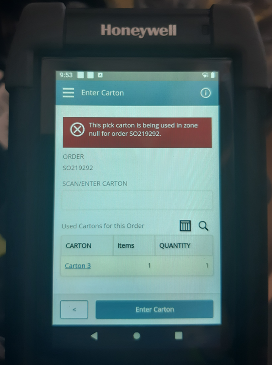 How to fix WMS pickin - Error received when trying to pick items into ...