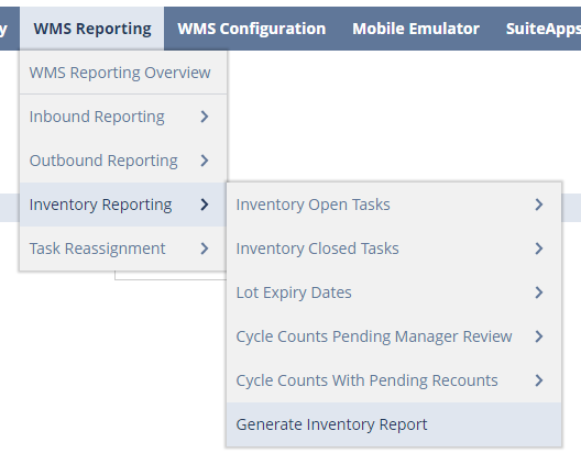 How to Customize WMS Inventory Report Results? — NetSuite Community