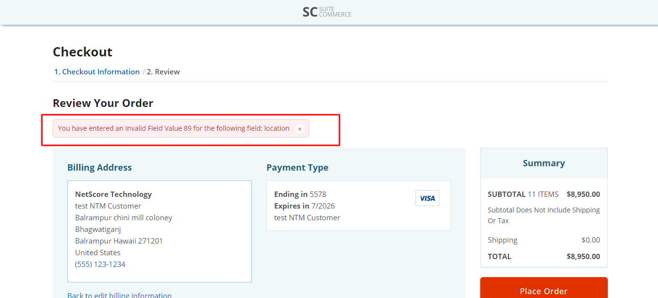 SCA|Facing issue while creting Sales Order from Website. — NetSuite ... SCA|Facing issue while creting Sales Order from Website. — NetSuite ...